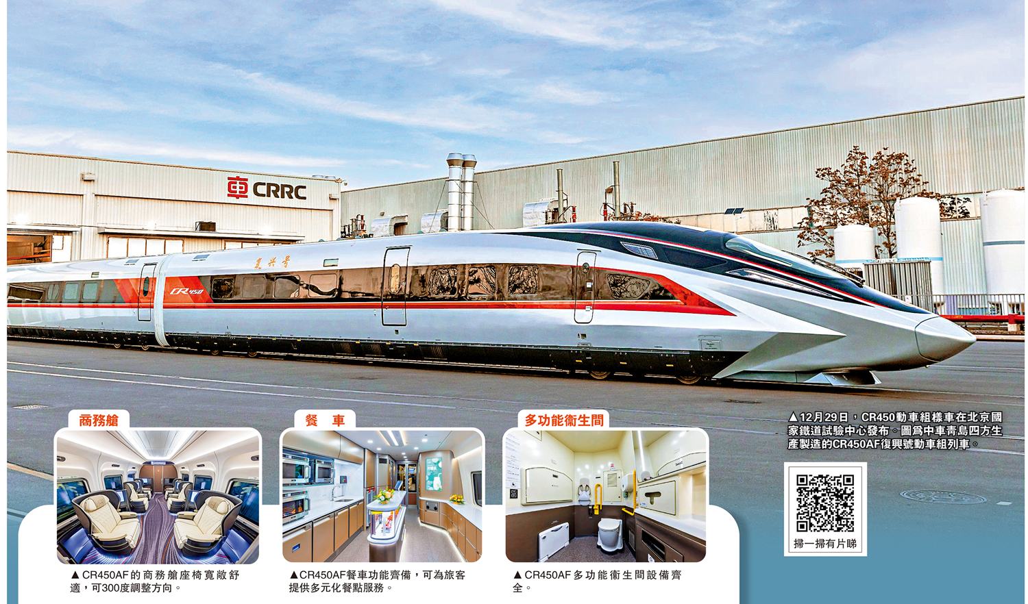 重大突破/國產CR450 全球最快高鐵 - 大公報